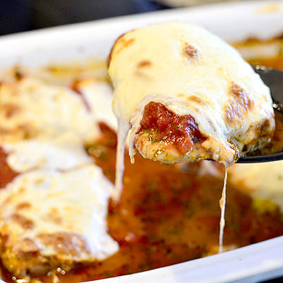 Baked Pesto Chicken Parmesan - Iowa Girl Eats