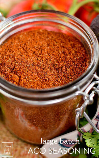 Large Batch Homemade Taco Seasoning - Iowa Girl Eats