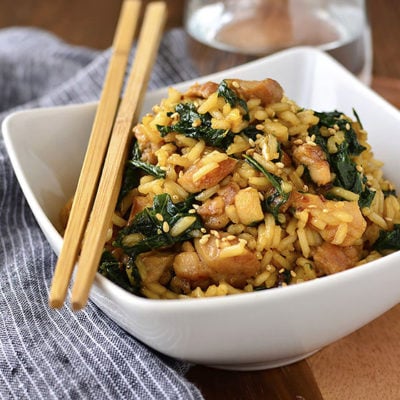 Sesame Chicken Fried Rice - Healthy Copycat Recipe