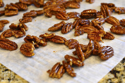 Orange Candied Pecans with Spiked Eggnog - Iowa Girl Eats