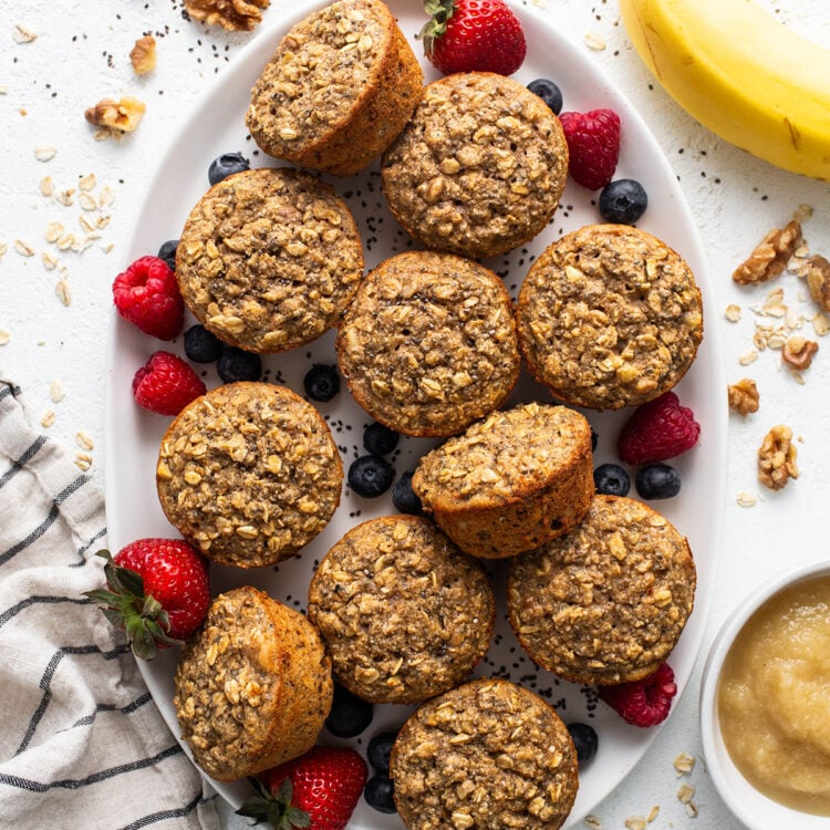 Baked Oatmeal Cups | Gluten Free + Vegan Option