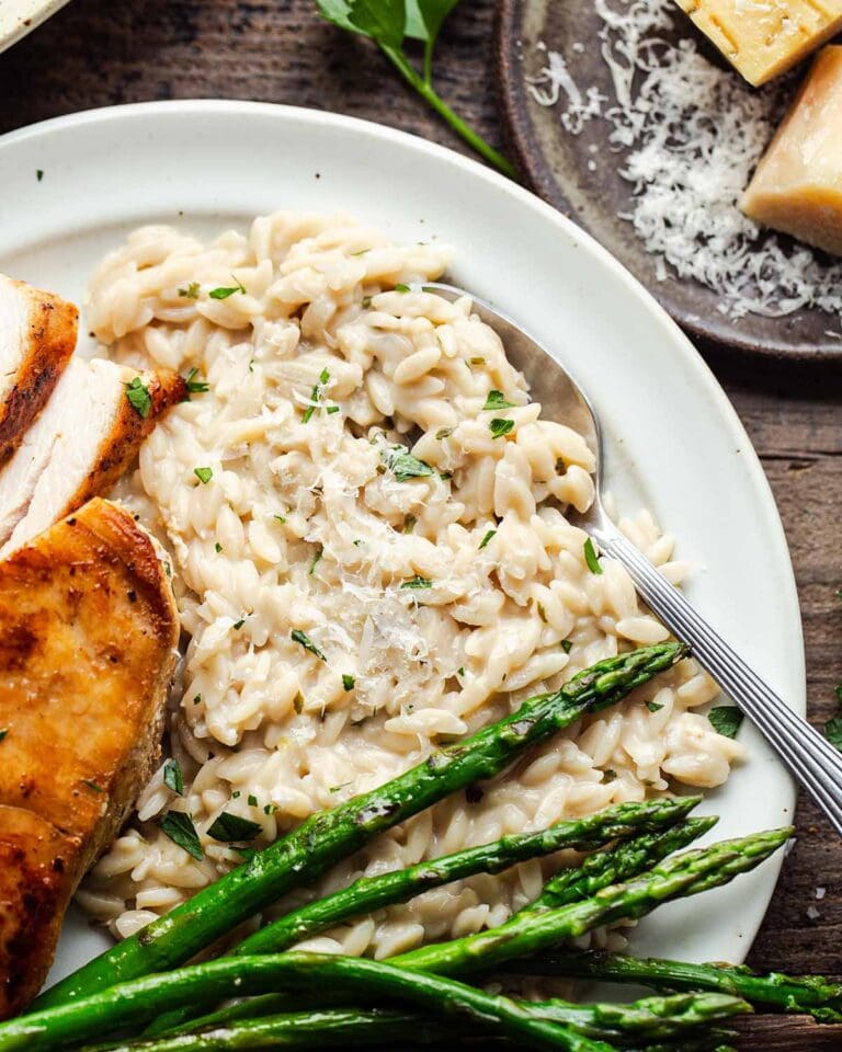 Creamy Parmesan-Garlic Orzo - Easy Side Dish